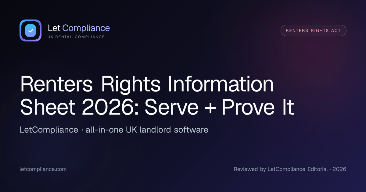 Renters Rights Information Sheet 2026: Serve + Prove It