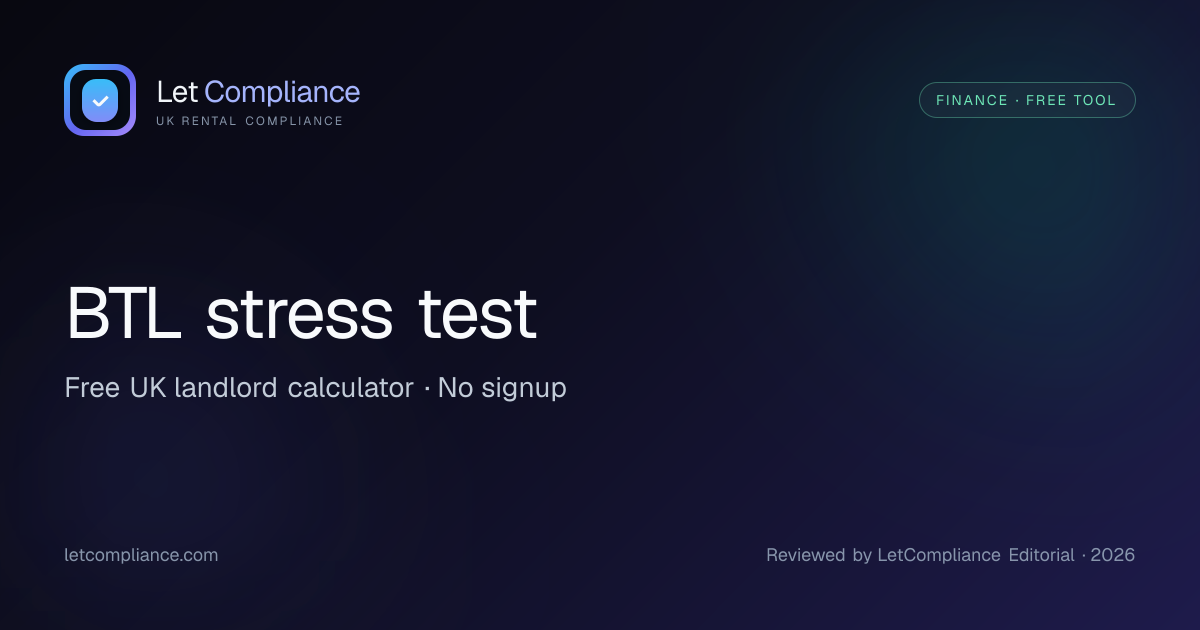 BTL Mortgage Stress Test 2026 — ICR 125% / 145% Check